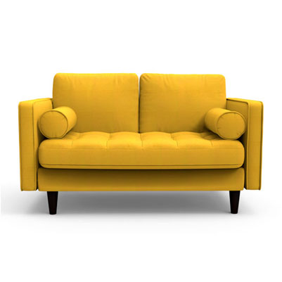 Canary Yellow Velvet Sofa | Baci Living Room