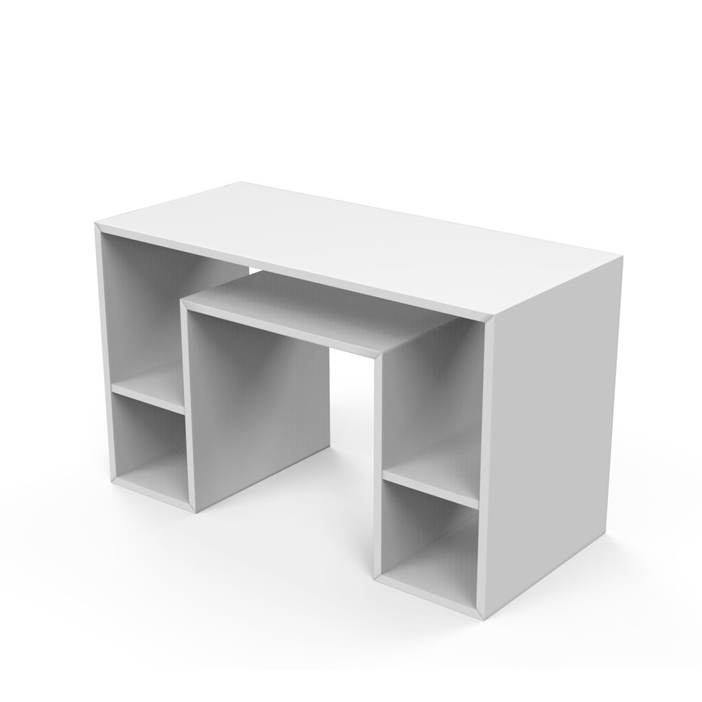 Shelved Study Table - White | Rainforest Italy