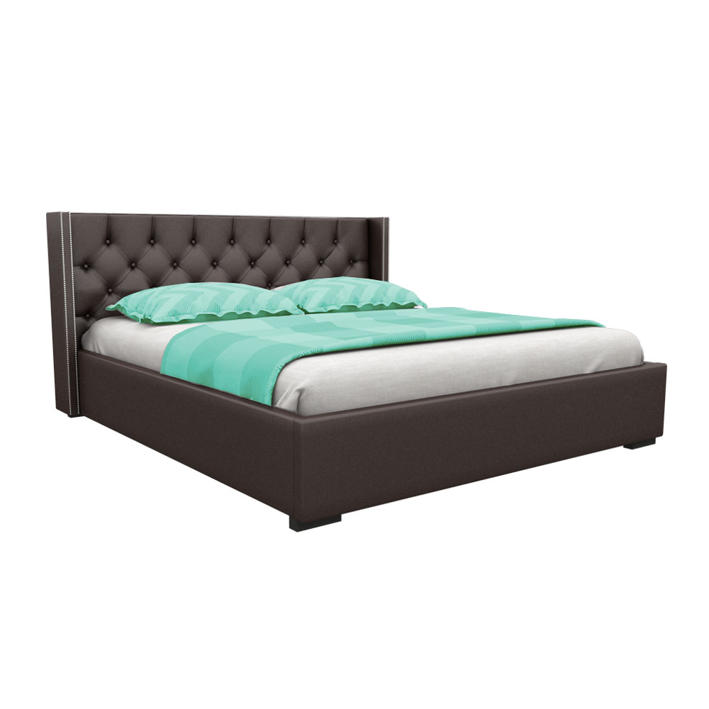 Buy Deep Brown Bed Queen Size Online at Best Prices | Rainforest Italy